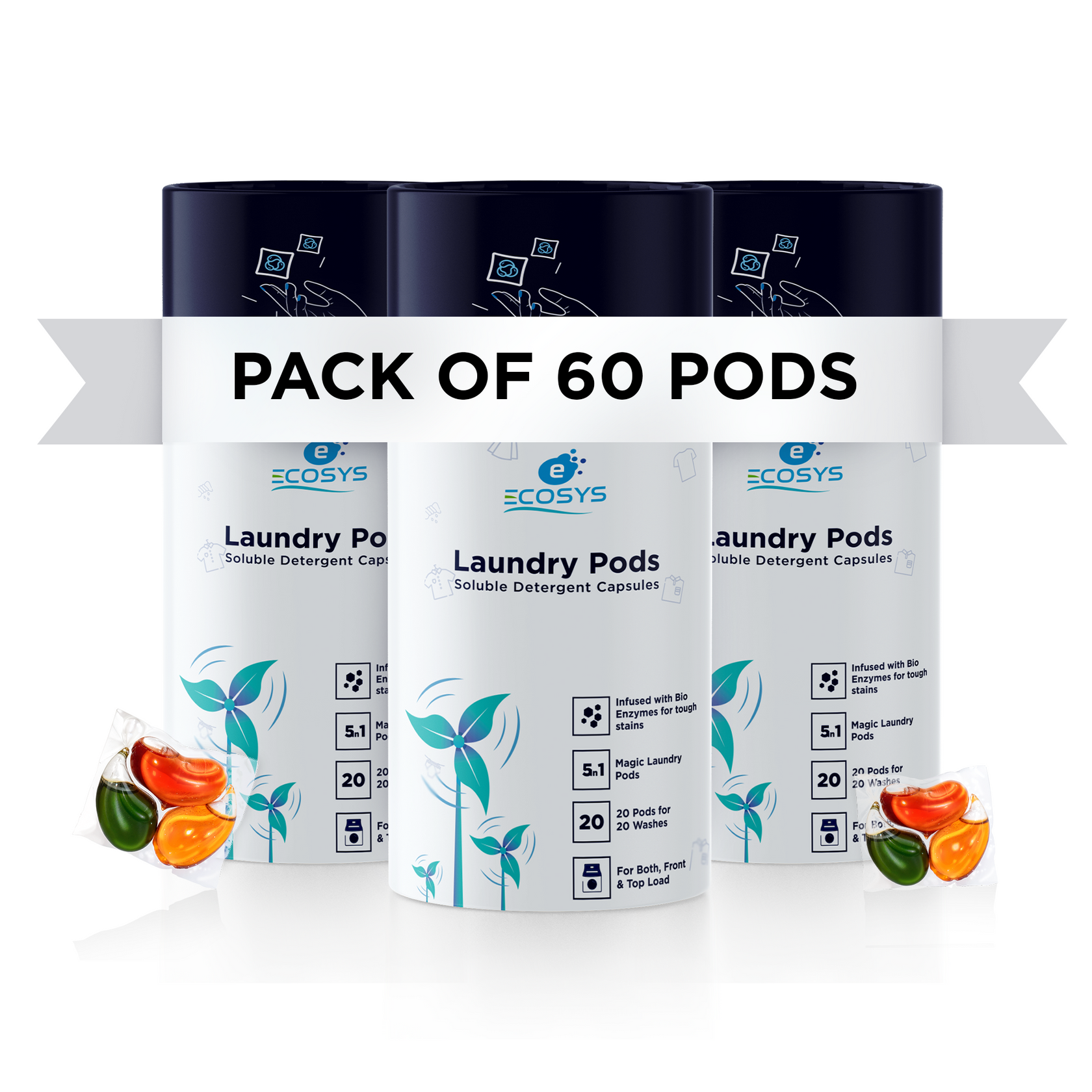 Buy Eco friendly laundry pods | Non Toxic detergent capsule – Ecosys ...